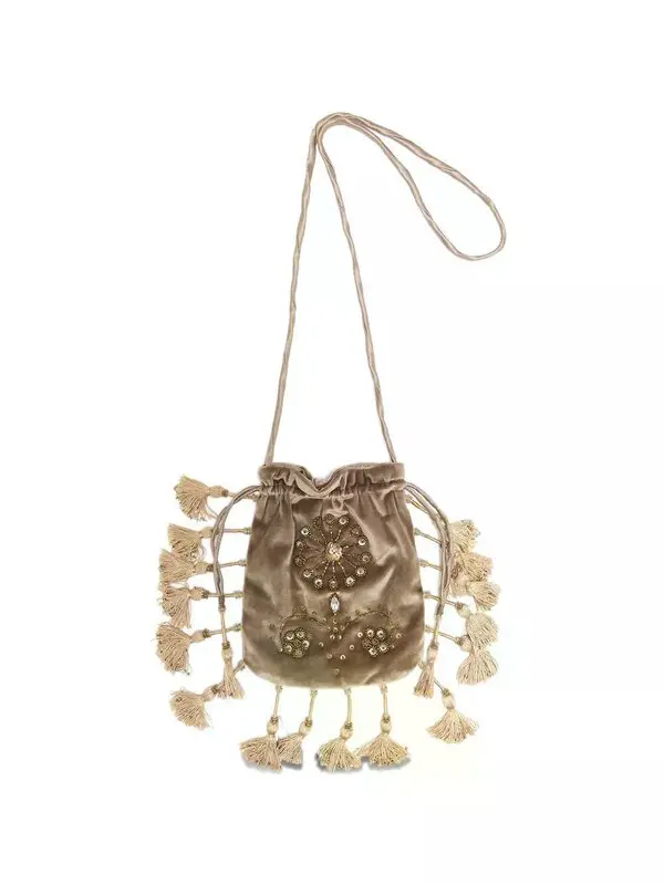 Malìparmi Velvet Beaded Clutch Bag