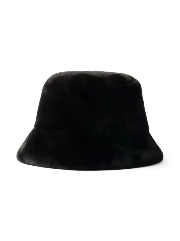 Prada Enamel Triangle-logo Bucket Hat