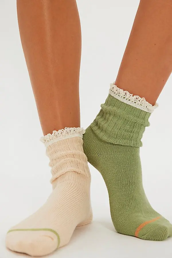 Free People Crochet Trouser Socks - Ivory