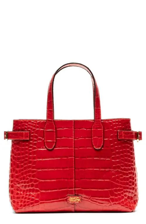 FRANCES VALENTINE Amalie Croc-embossed Leather Shoulder Bag - Red
