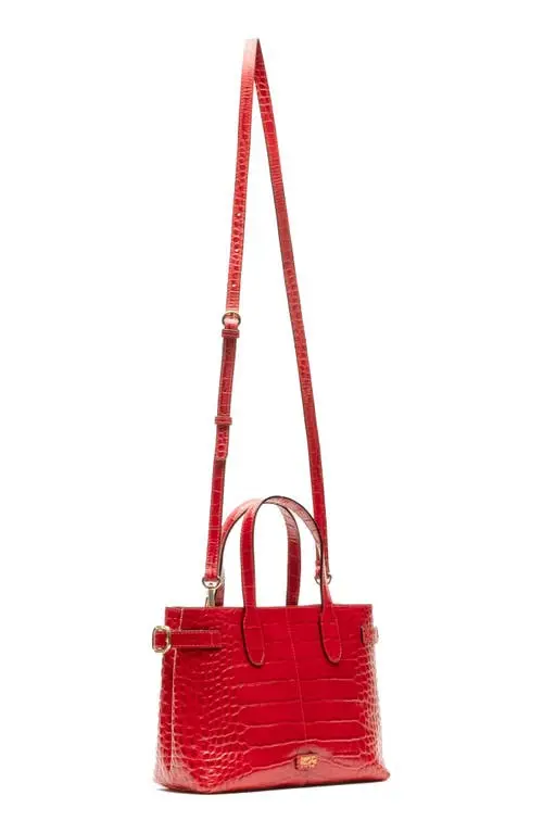 FRANCES VALENTINE Amalie Croc-embossed Leather Shoulder Bag