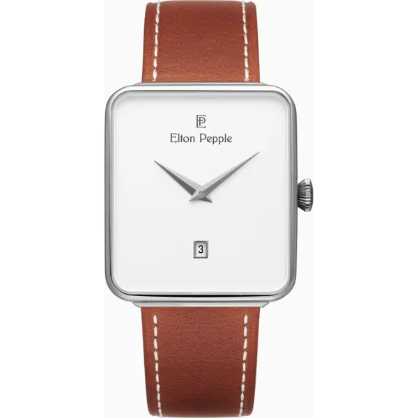 ELTON PEPPLE St. Rivers Watch - Eggshell White/brown/silver