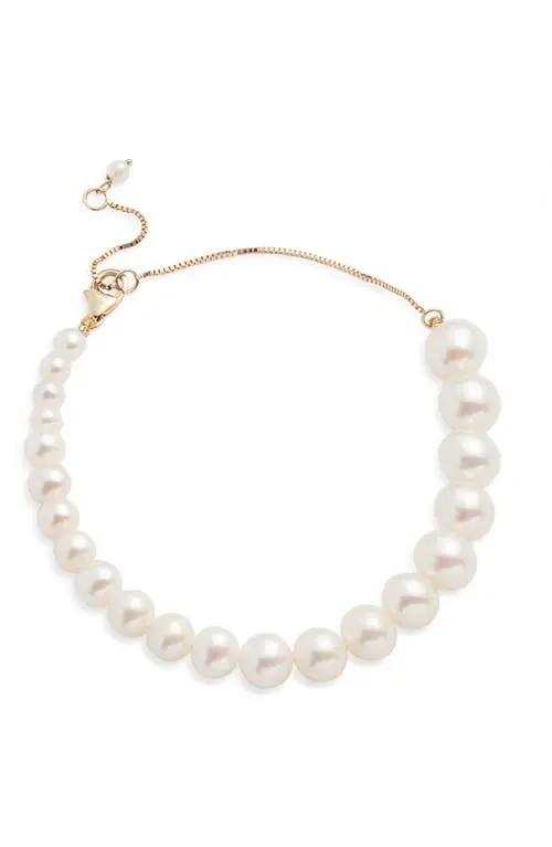 Nordstrom Freshwater Pearl Bracelet - White- 14k Yellow Gold