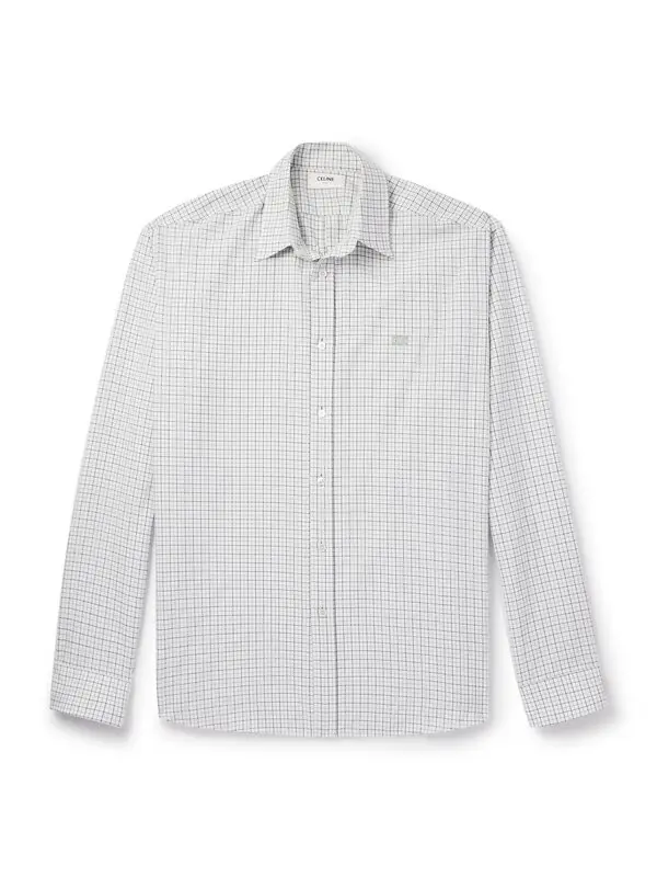 Celine Checked Cotton-twill Shirt - Gray