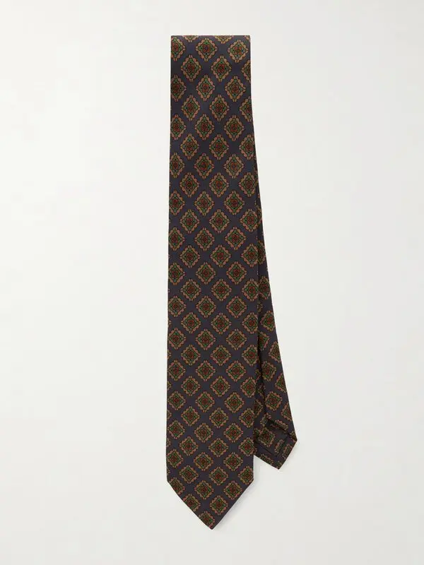 DRAKE'S 8cm Floral-print Wool And Silk-blend Neck Tie - Blue