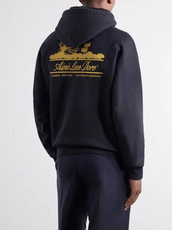 Aimé Leon Dore Unisphere Logo-print Cotton-jersey Hoodie - Black