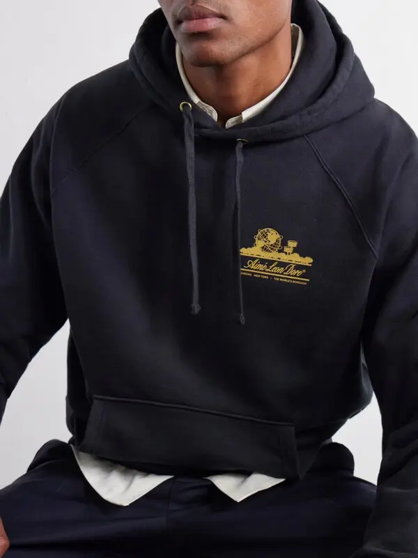 Aimé Leon Dore Unisphere Logo-print Cotton-jersey Hoodie - Black