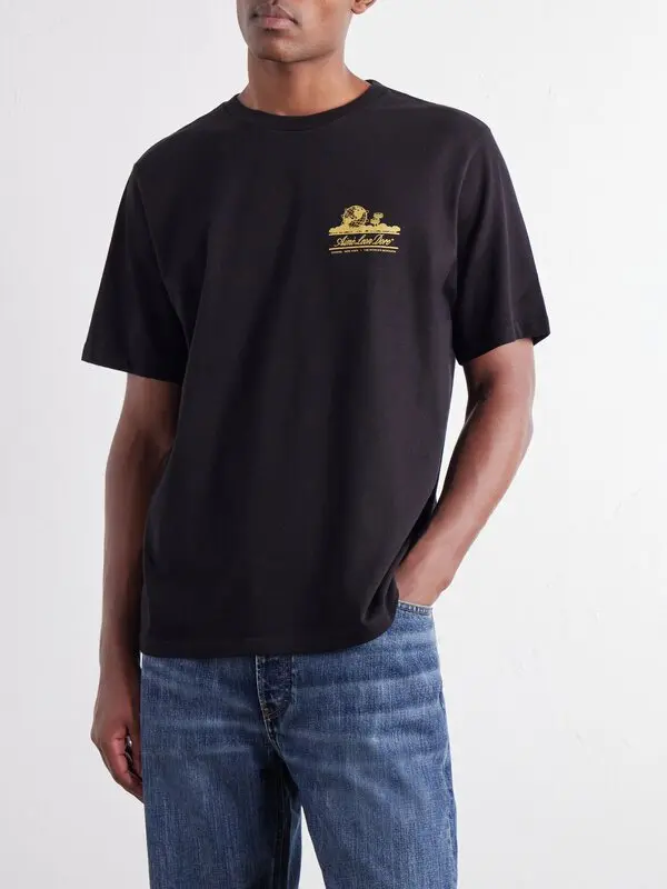 Aimé Leon Dore Unisphere Logo-print Cotton-jersey T-shirt - Black