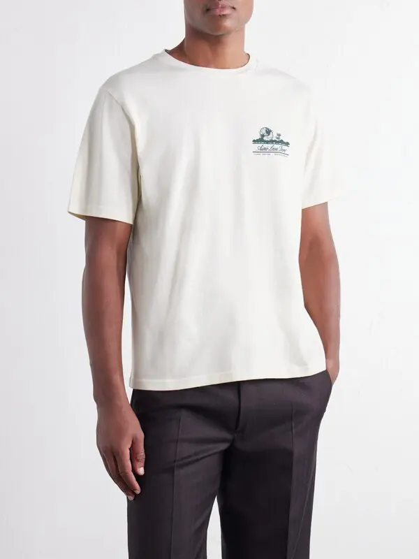 Aimé Leon Dore Unisphere Logo-print Cotton-jersey T-shirt - Neutrals