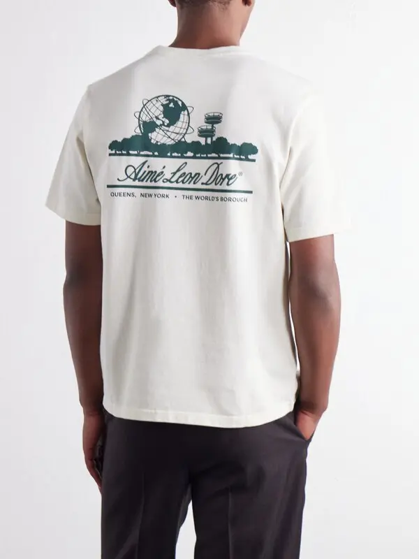 Aimé Leon Dore Unisphere Logo-print Cotton-jersey T-shirt - Neutrals