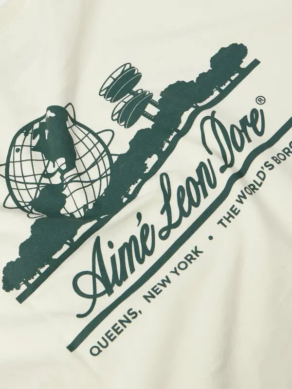 Aimé Leon Dore Unisphere Logo-print Cotton-jersey T-shirt - Neutrals
