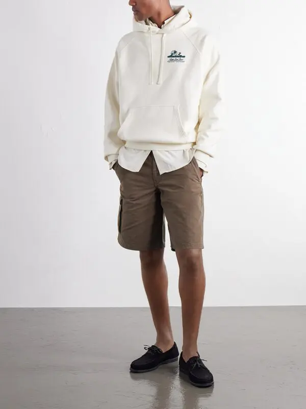 Aimé Leon Dore Unisphere Logo-print Cotton-jersey Hoodie - Neutrals
