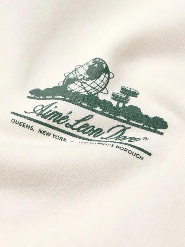 Aimé Leon Dore Unisphere Logo-print Cotton-jersey Hoodie - Neutrals