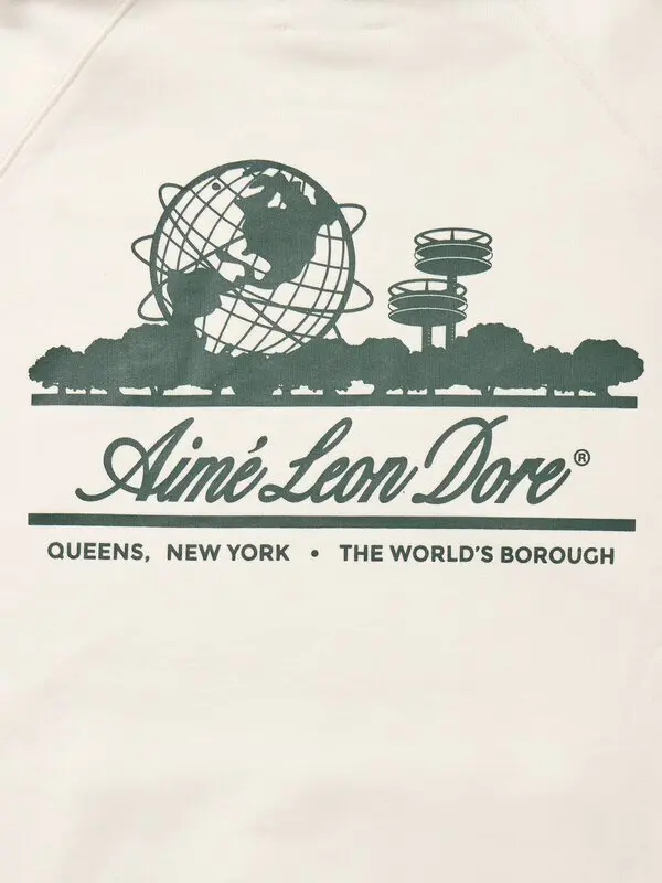 Aimé Leon Dore Unisphere Logo-print Cotton-jersey Hoodie - Neutrals