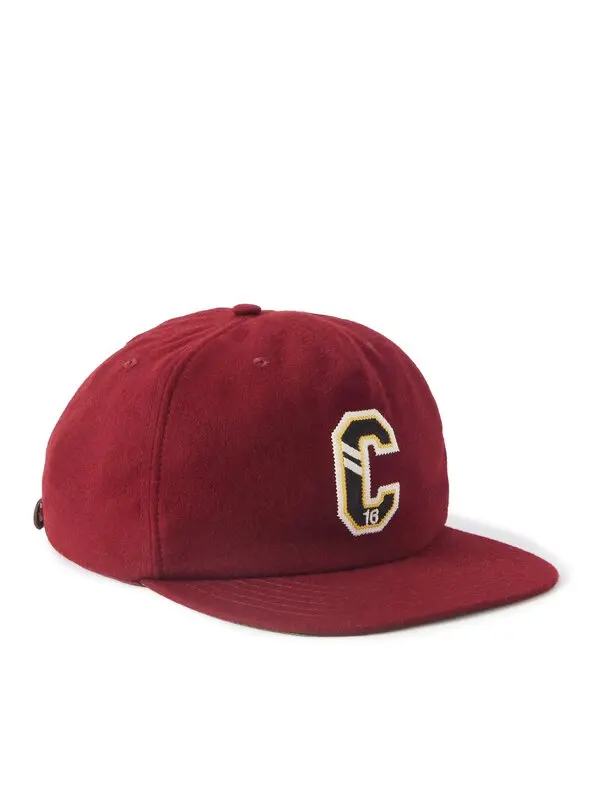 Celine Logo Appliquéd Baseball Cap - Burgundy