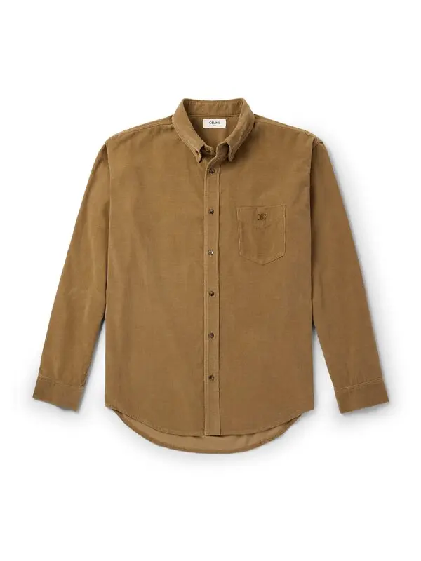 Celine Cotton-corduroy Shirt - Brown