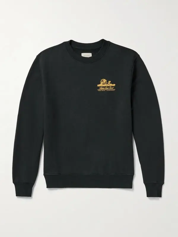 Aimé Leon Dore Unisphere Logo-print Cotton-jersey Sweatshirt - Black