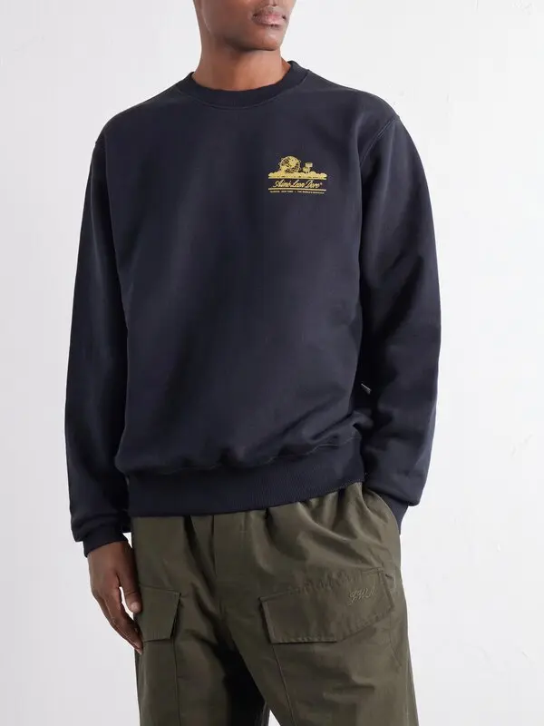 Aimé Leon Dore Unisphere Logo-print Cotton-jersey Sweatshirt - Black
