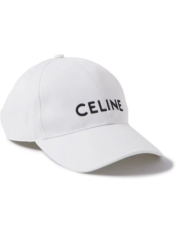 Celine Logo-embroidered Baseball Cap - White
