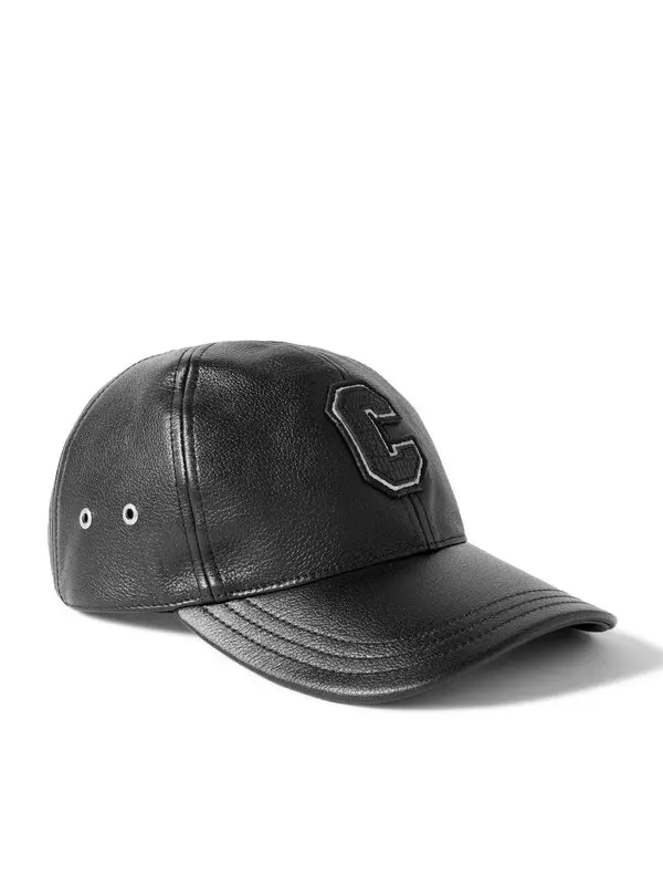 Celine Full-grain Leather Baseball Cap - Black