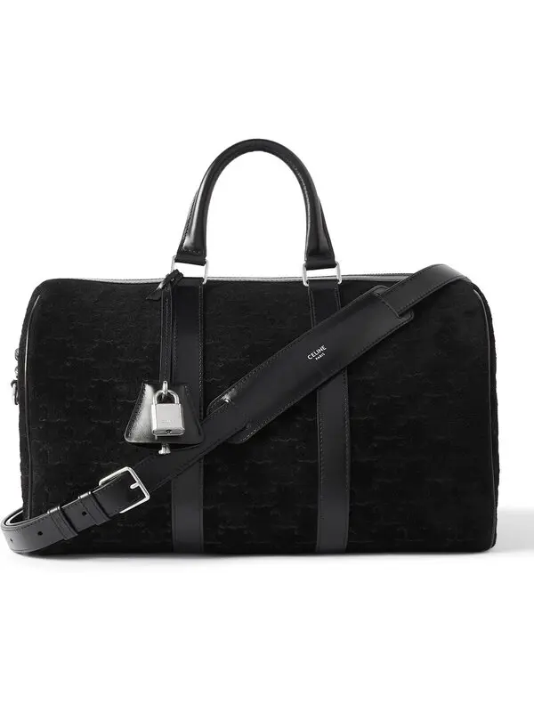 Celine Homme Boston Triomphe Suede Tote - Black