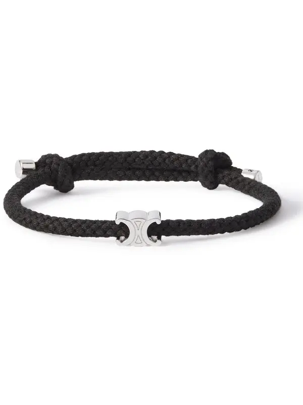 Celine Beach Triomphe Cord Bracelet - Black