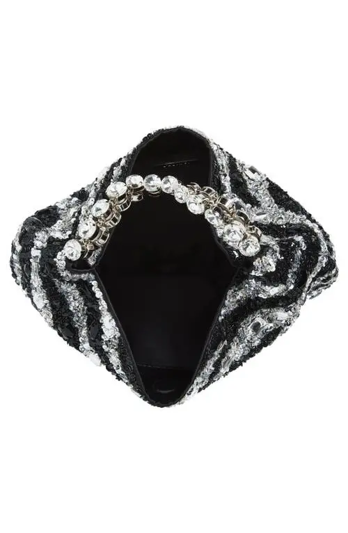 L’ALINGI Striped Hobo Bag With Crystal Handle