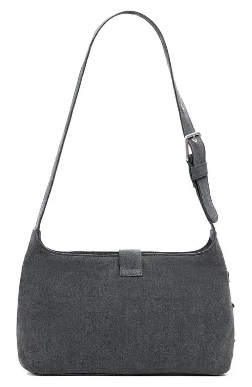 Desigual Flower Appliqué Denim Shoulder Bag