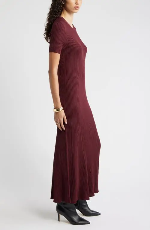 Nordstrom Rib Knit A-line Dress - Burgundy Royale