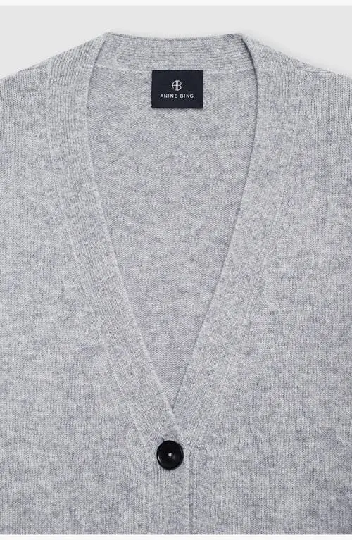 ANINE BING Jackson Cashmere Cardigan - Medium Heather Grey