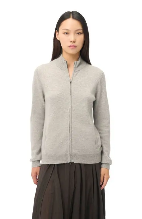 Gobi Cashmere Essential Cashmere Full-zip Cardigan - High Rise