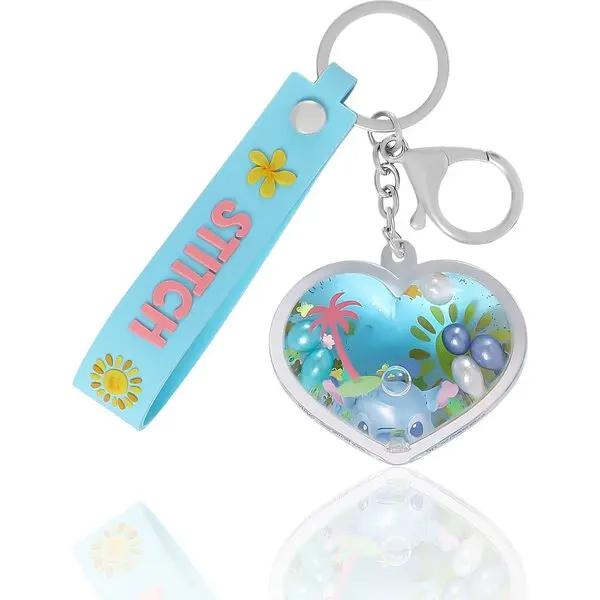 Disney Stitch Liquid Surf And Sun Keychain - Light Blue