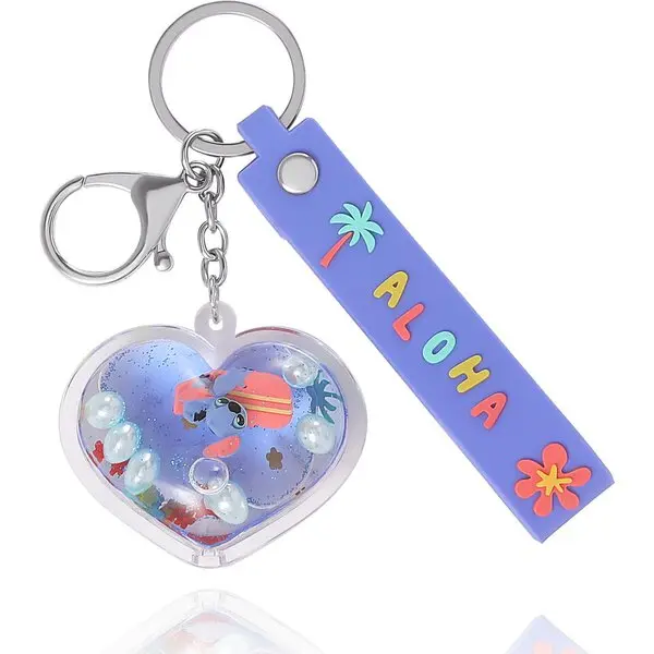 Disney Stitch Liquid Surfing Keychain - Blue