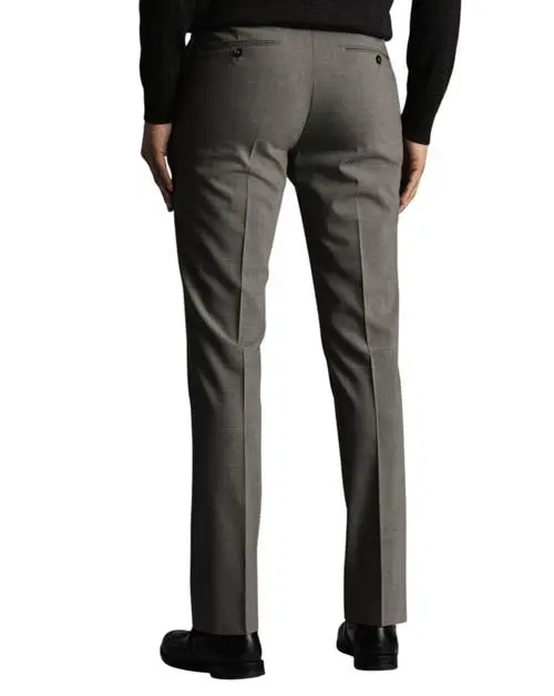CHARLES TYRWHITT Slim Fit Wool Stretch Pants - Grey