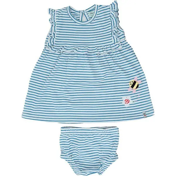 LILLY + SID Organic Cotton Stripe Print Set - Blue