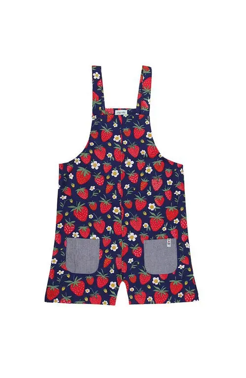 LILLY + SID Organic Cotton Strawberry Print Dungarees Jumpsuit