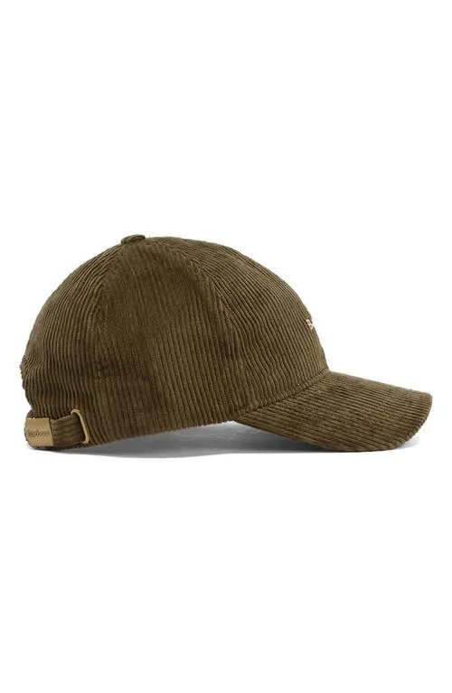 Barbour Preston Adjustable Corduroy Baseball Cap - Olive