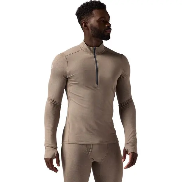 BACKCOUNTRY Pines Microgrid Ultra-lt Baselayer 1/4-zip Top - Fallen Rock