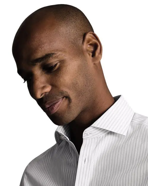 CHARLES TYRWHITT Non-iron Poplin Stripe Shirt - Gray