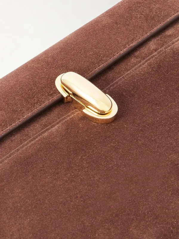 Savette Symmetry Suede Shoulder Bag - Brown