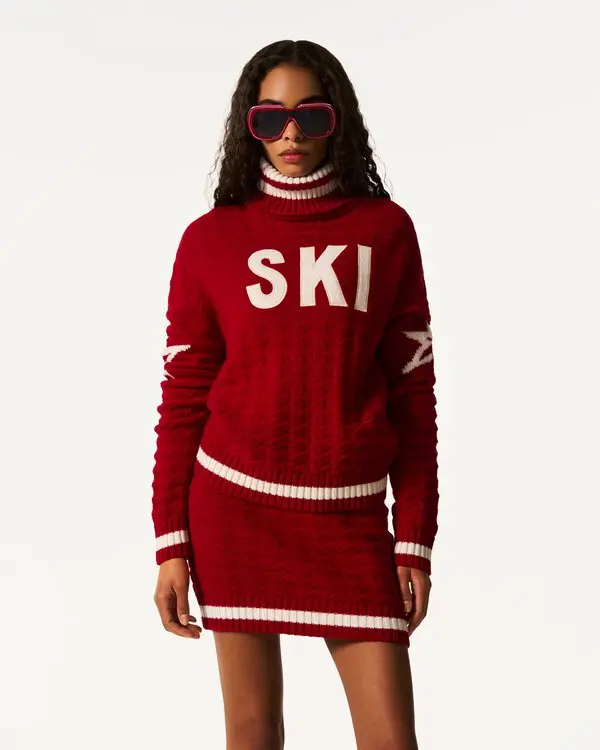 Perfect Moment Glacier Merino Wool Turtleneck Sweater