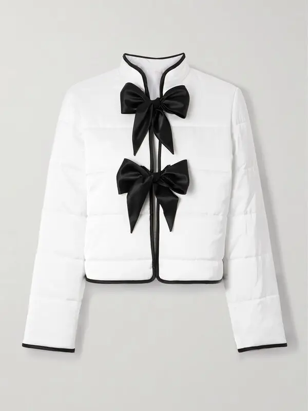 Loretta Caponi Oracle Quilted Satin Jacket - White