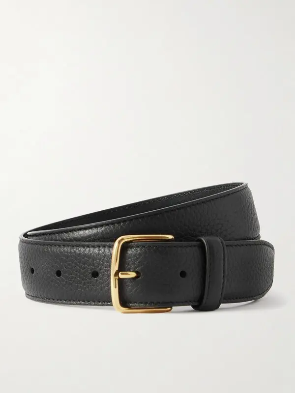 THE ROW Maxi Classic Textured-leather Waist Belt - Black