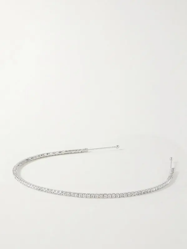 JENNIFER BEHR Elize Swarovski Crystal Headband - Silver