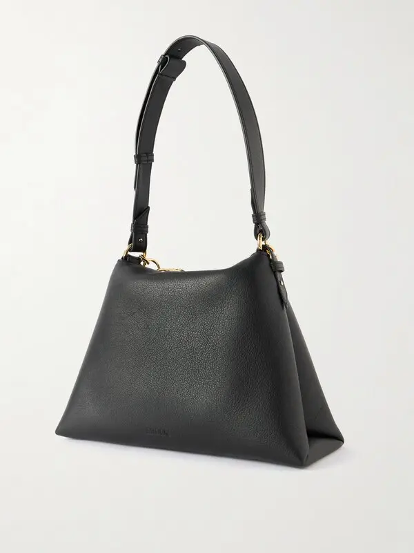 Erdem Bloom Large Embellished Textured-leather Shoulder Bag - Black