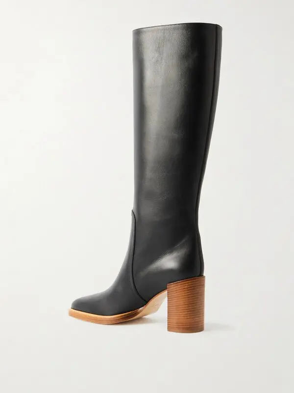 Gabriela Hearst Nina Embellished Leather Knee Boots - Black