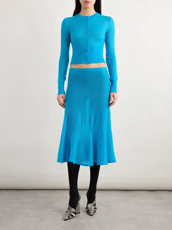 Alaïa Mohair-blend Cardigan - Blue