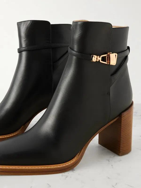 Gabriela Hearst Nina Leather Ankle Boots - Black