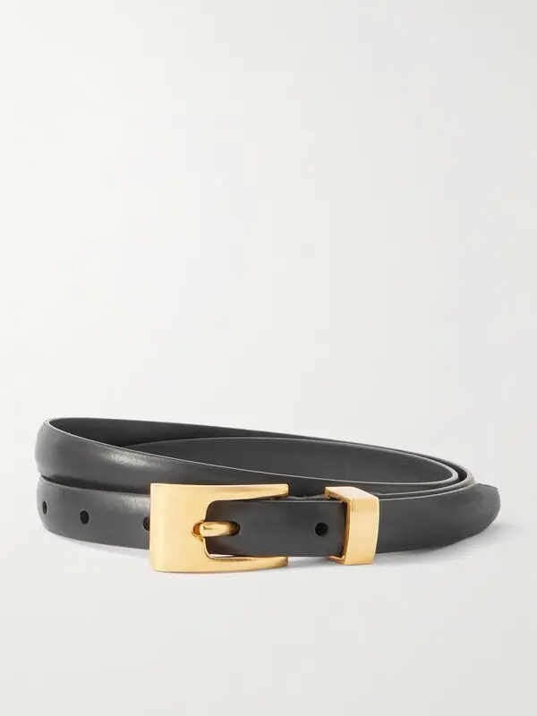 THE ROW Downtown Leather Waist Belt - Black
