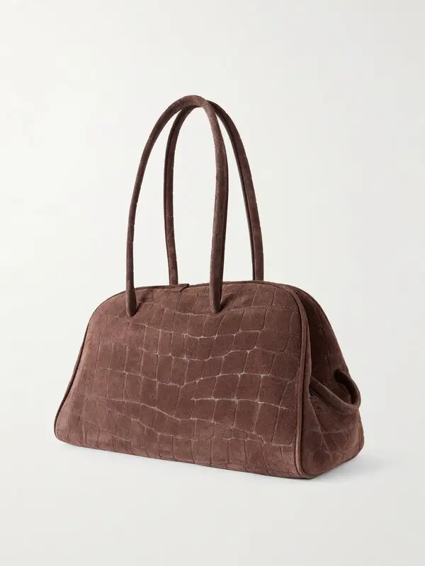 Jacquemus The Turismo Large Croc-effect Suede Tote